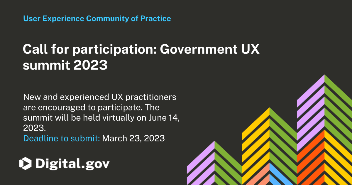 Call for participation: Government UX summit 2023 | Digital.gov