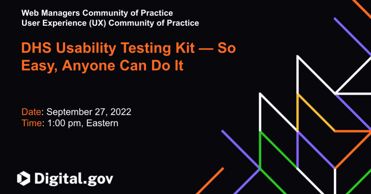 DHS Usability Testing Kit — So Easy, Anyone Can Do It – Digital.gov